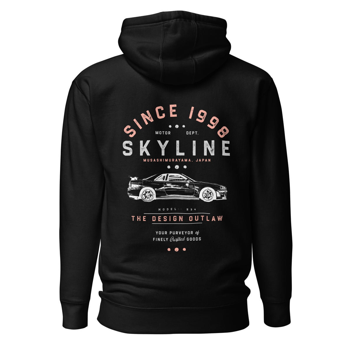 R34 Vintage JDM Outlaw Hoodie | R34 Clothing | – Retro Outlaws